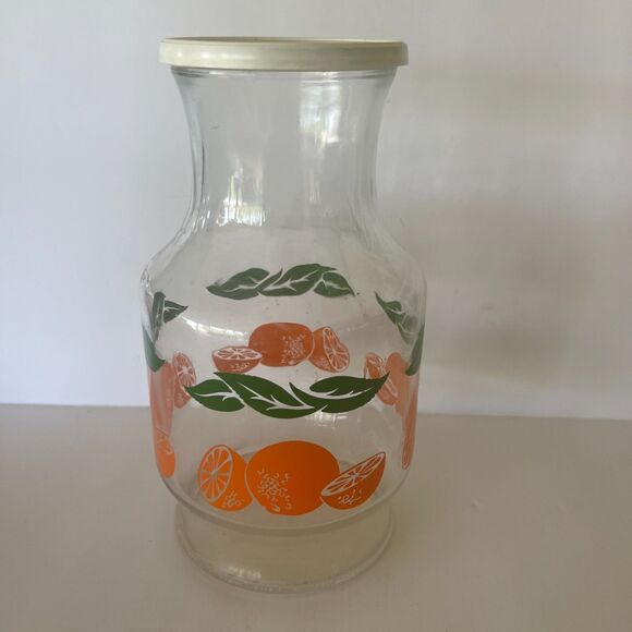 Libby | Dining | Vintage Glass Libby Orange Juice Holder With Lid Carafe Anchor Hocking | Poshmark